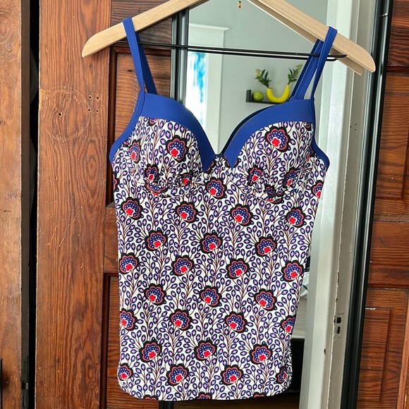 Boden | Swim | Boden Swim Top Tank Top Tankini Peacock Blue Cute Print ...